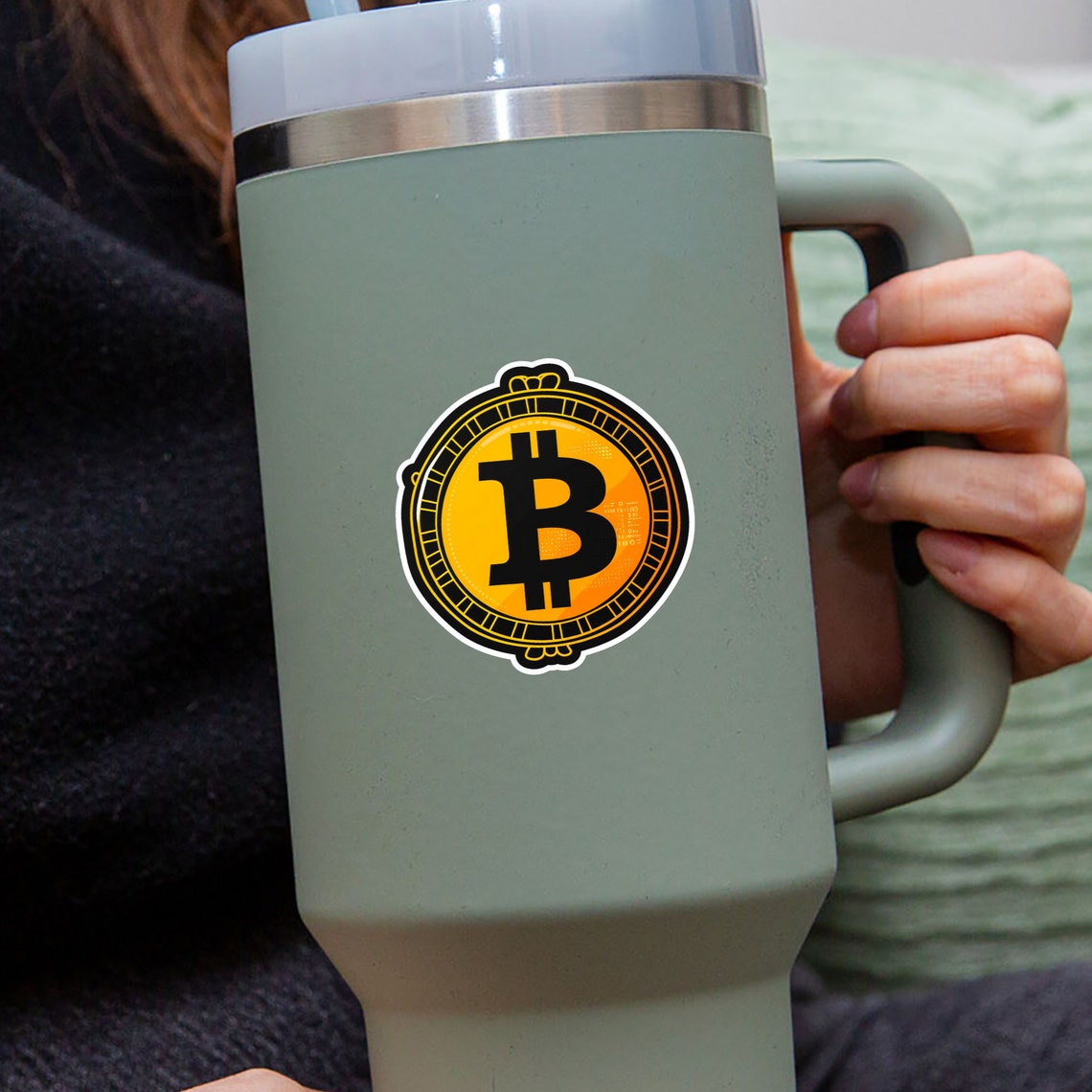 Bitcoin Logo Vinyl Decal Sticker, Cryptocurrency Car Window Laptop ...