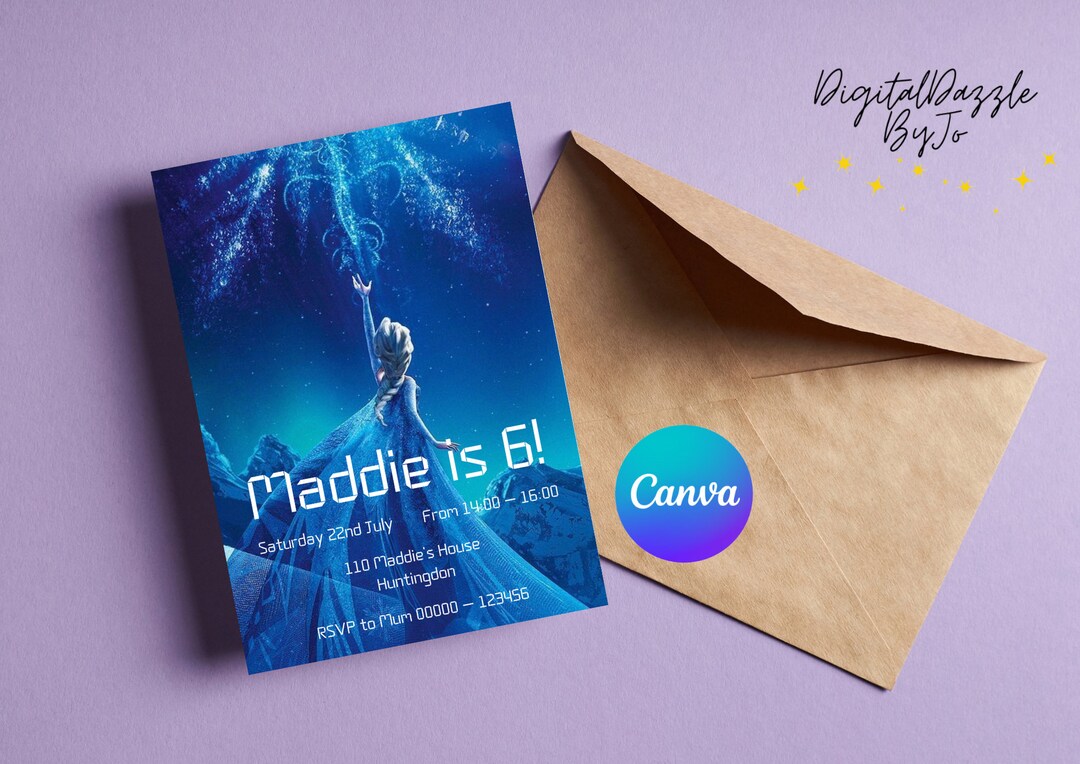 Frozen Elsa Party Invitation 5 X 7 Size - Etsy