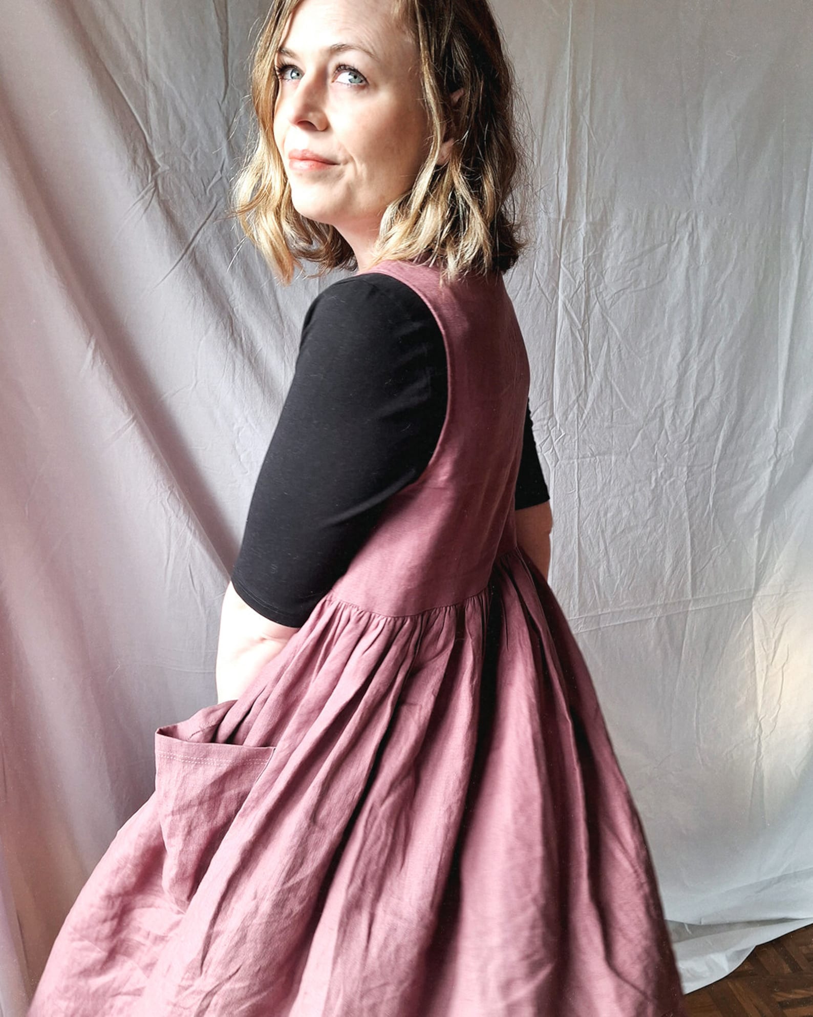 Pinafore Smock Dress PDF Sewing Pattern: Empire Line, Easy-to-sew ...