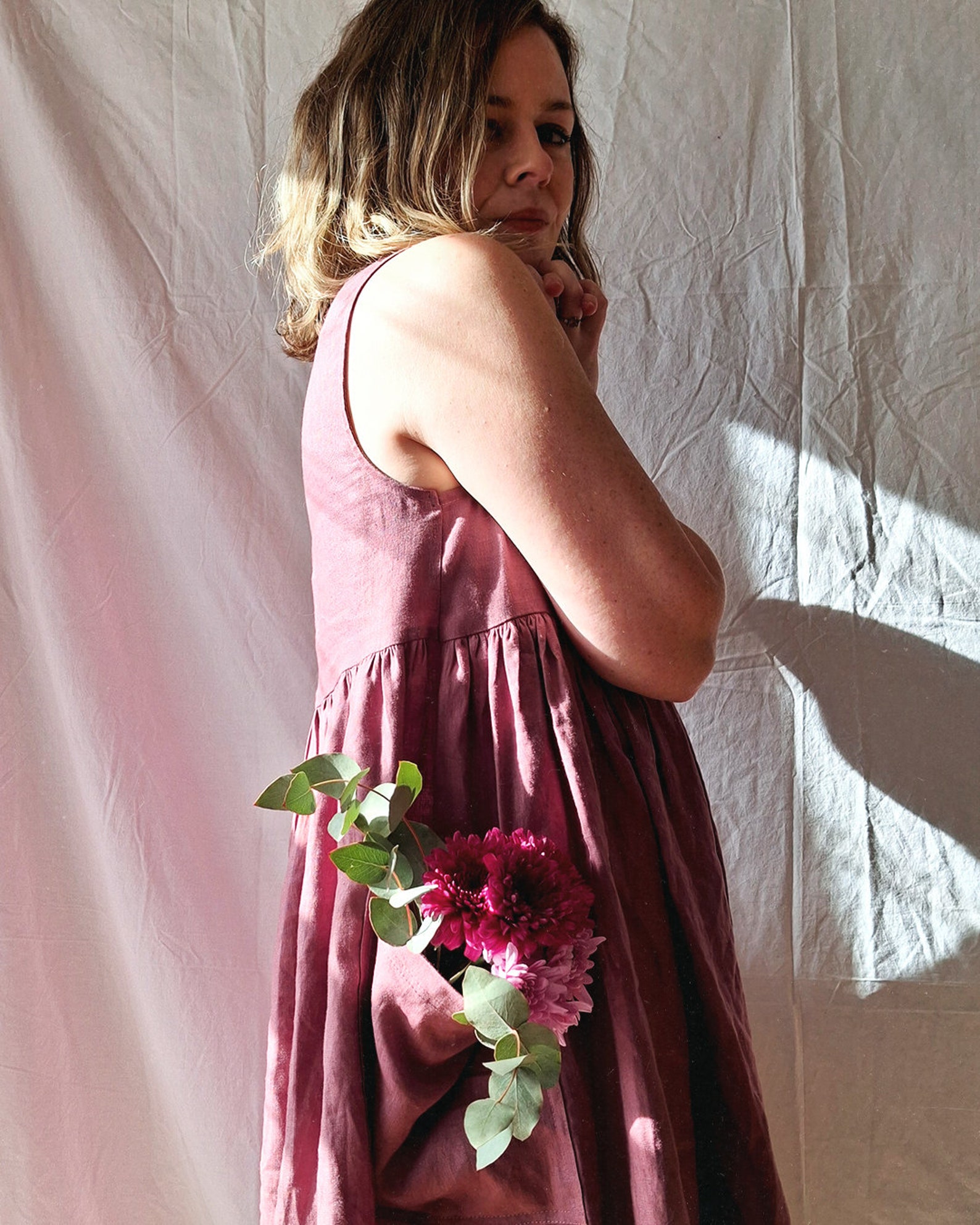 Pinafore Smock Dress PDF Sewing Pattern: Empire Line, Easy-to-sew ...