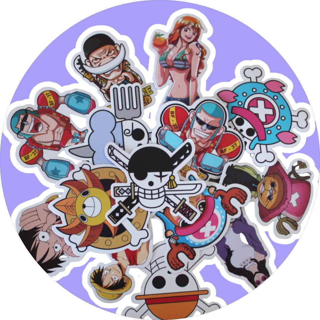 15 One Piece Stickers, Waterproof Anime Stickers, Straw Hat, Luffy ...