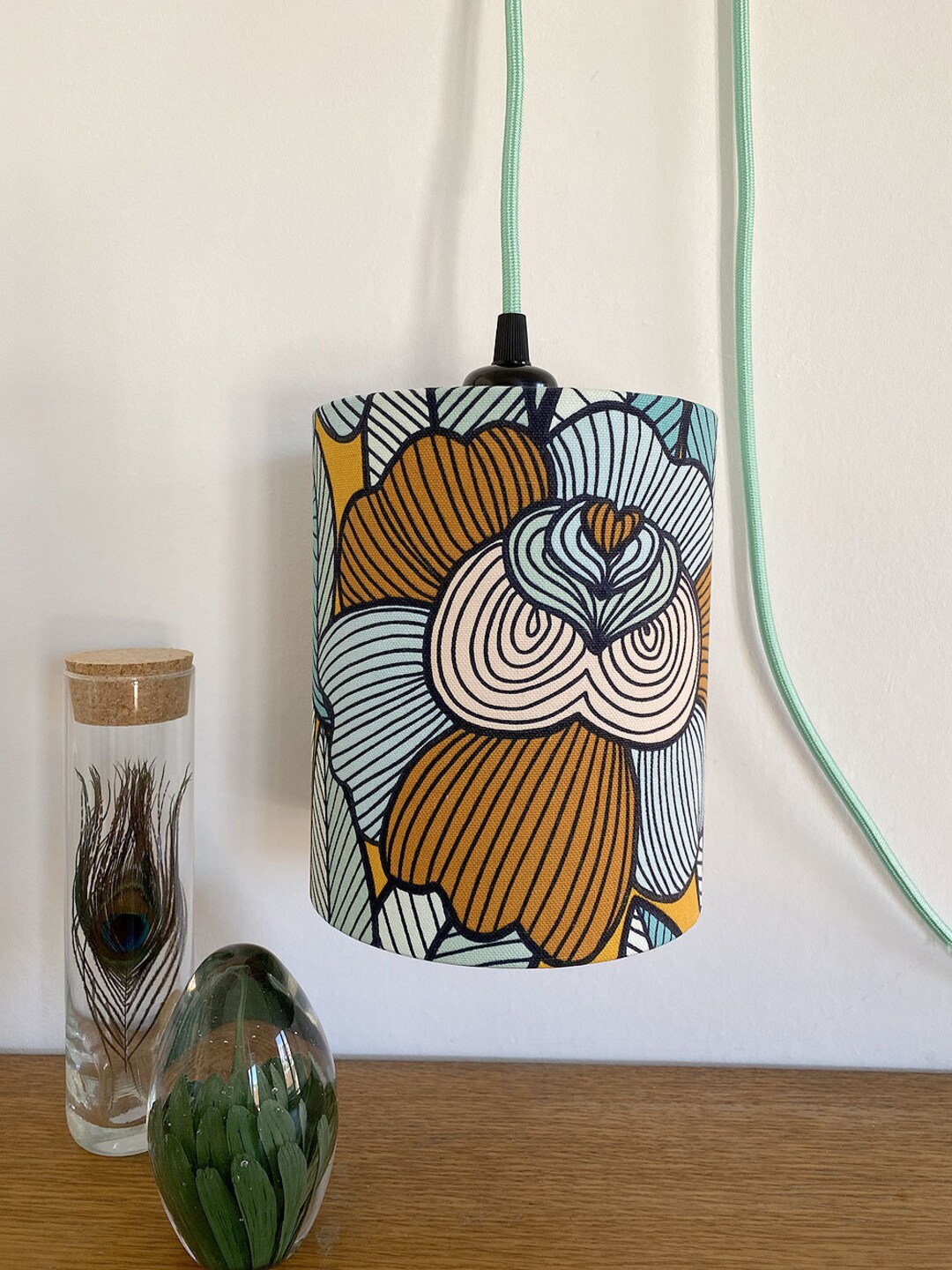 Walking Lamp nomadic Hanging Lamp Graphic Floral Pattern - Etsy