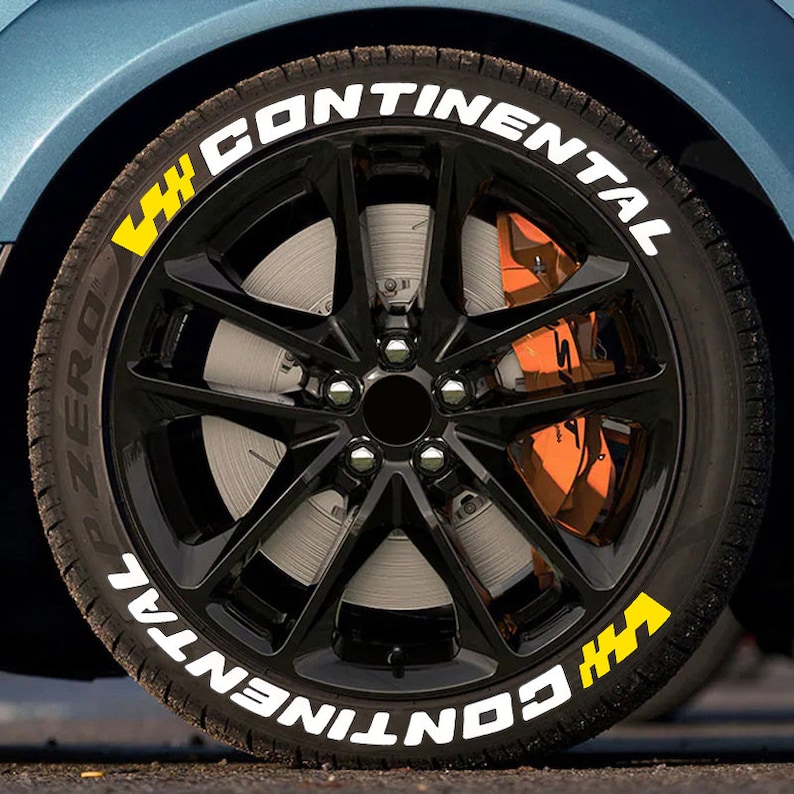 Tire Sticker Yellow Flap Continental Rubber Permanent Tire Decal Label ...