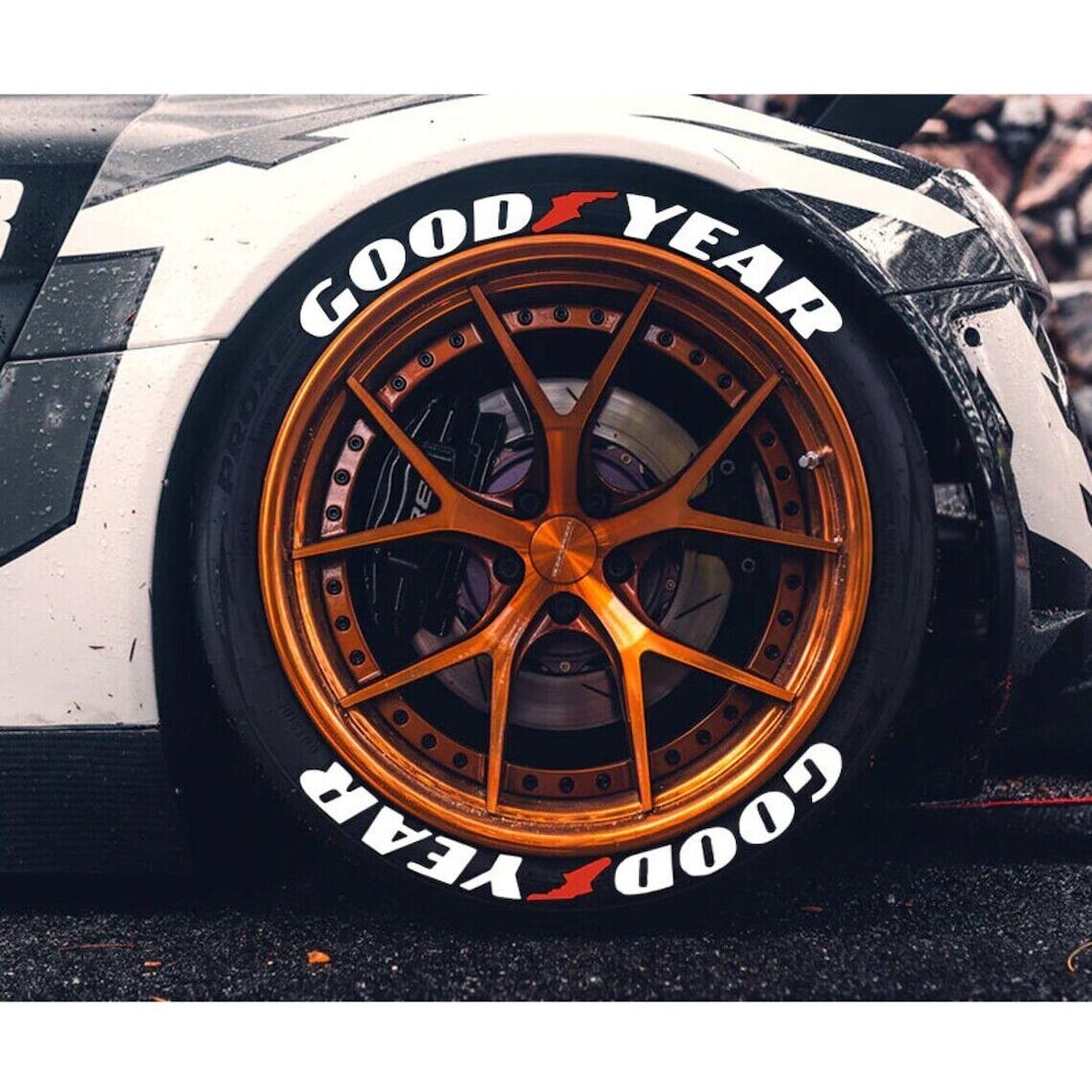 Tire Lettering Stickers Goodyear Sticker 1 25" Inch 8 X Permanent ...
