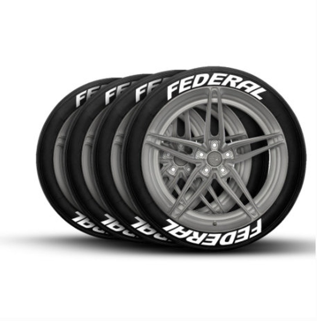 Tire Lettering Stickers Full White Federal Sticker 1 25" Inch 8 X ...
