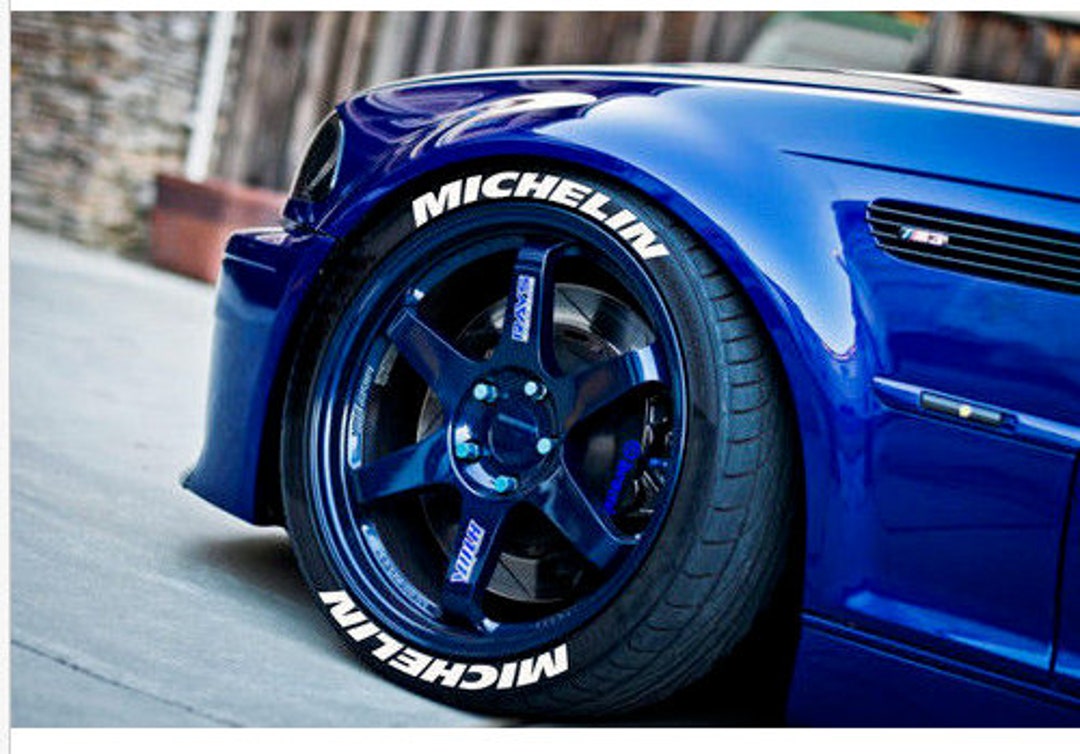 Tire Lettering Michelin Rubber Permanent Tire Decal Label Wheel Sports ...