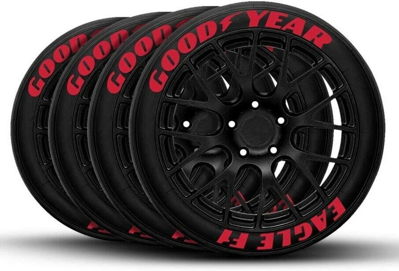 Tire Lettering Stickers Full Red Goodyear Sticker 1.25 Inch 8 X ...
