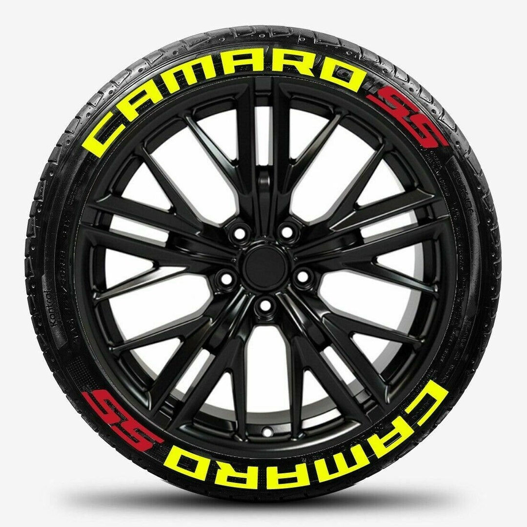 Tire Lettering Stickers Yellow Camaro SS Sticker 1.25" Inch 8 X ...