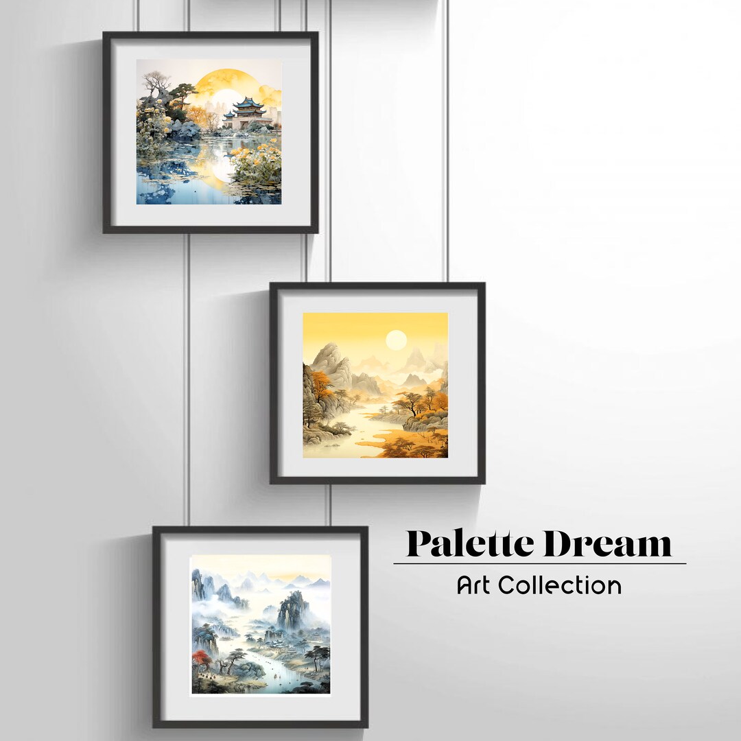 Traditional Chinese Landscape, Wall Decor, Wall Art Print, Mountains ...
