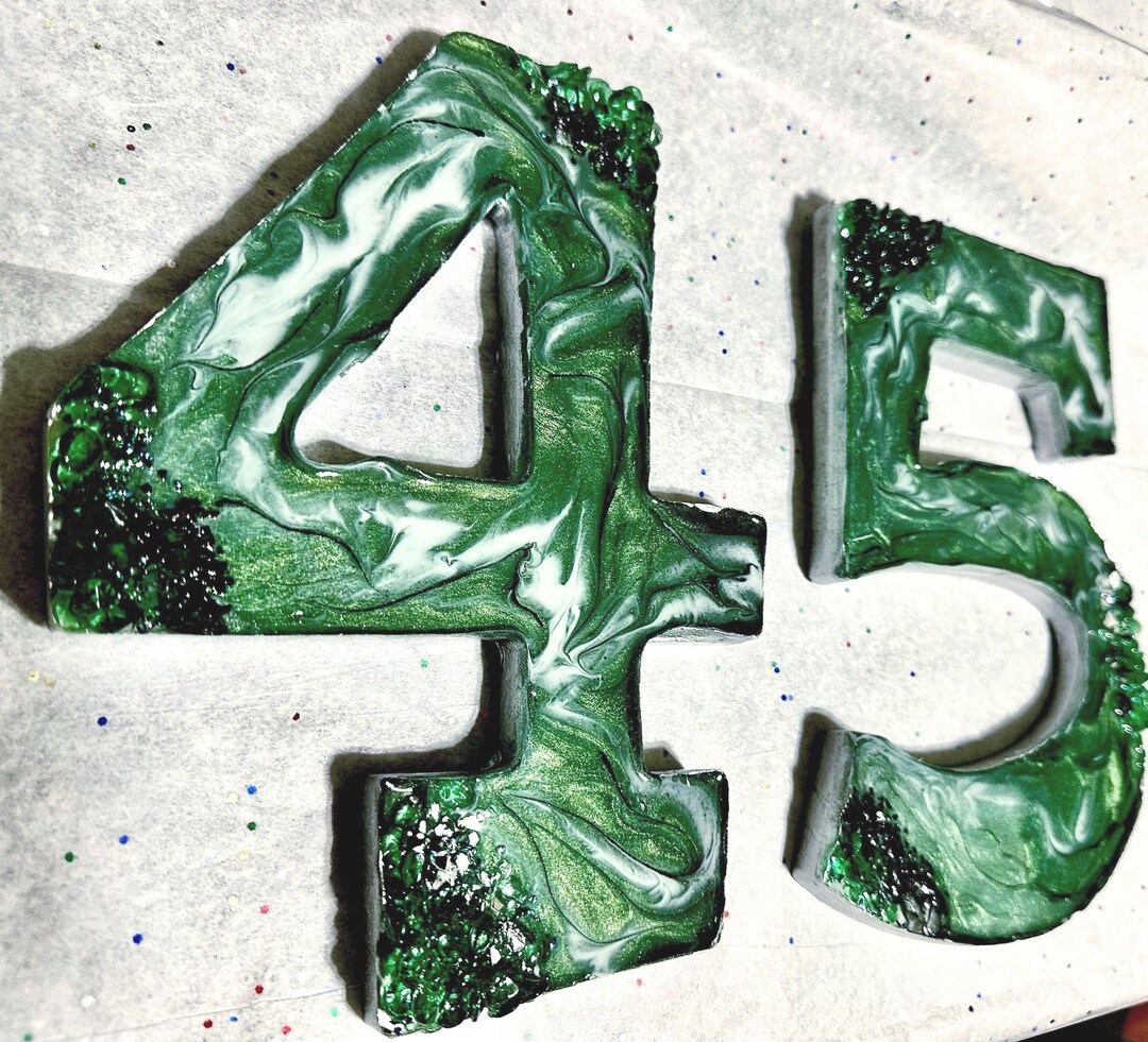 Custom Epoxy Resin Numbers - Crystal Accents for House Number, Address ...