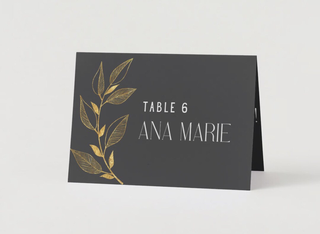 Stylish Name Placement Card Template - Instant Download for Formal ...