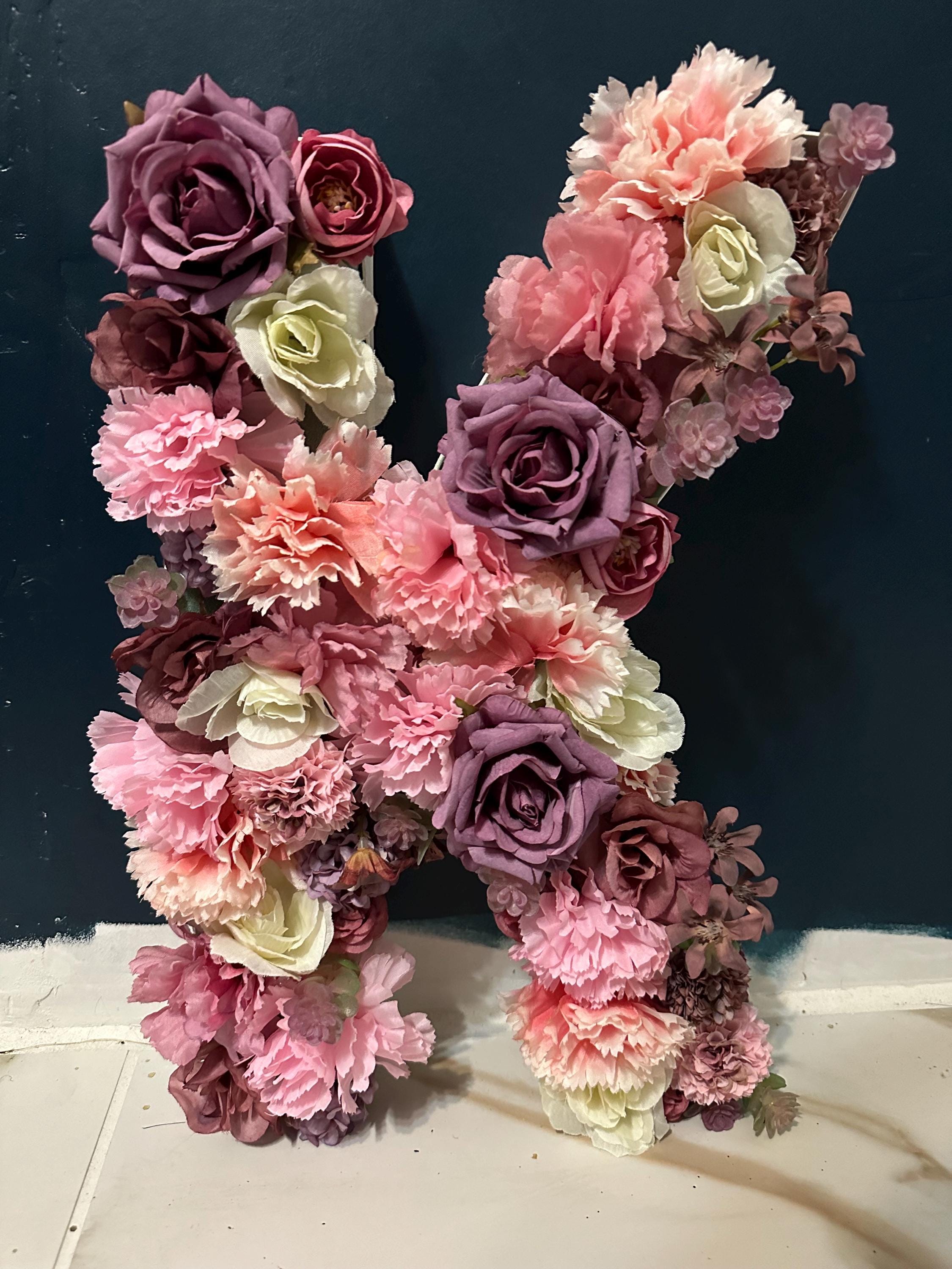 Custom Floral Letter Decor Personalized Monogram for Weddings, Baby ...