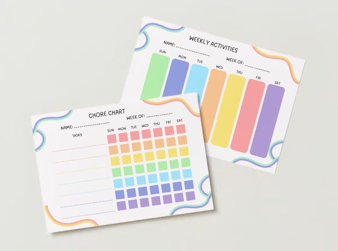 Chore Chart and Weekly Activity Chart - Etsy