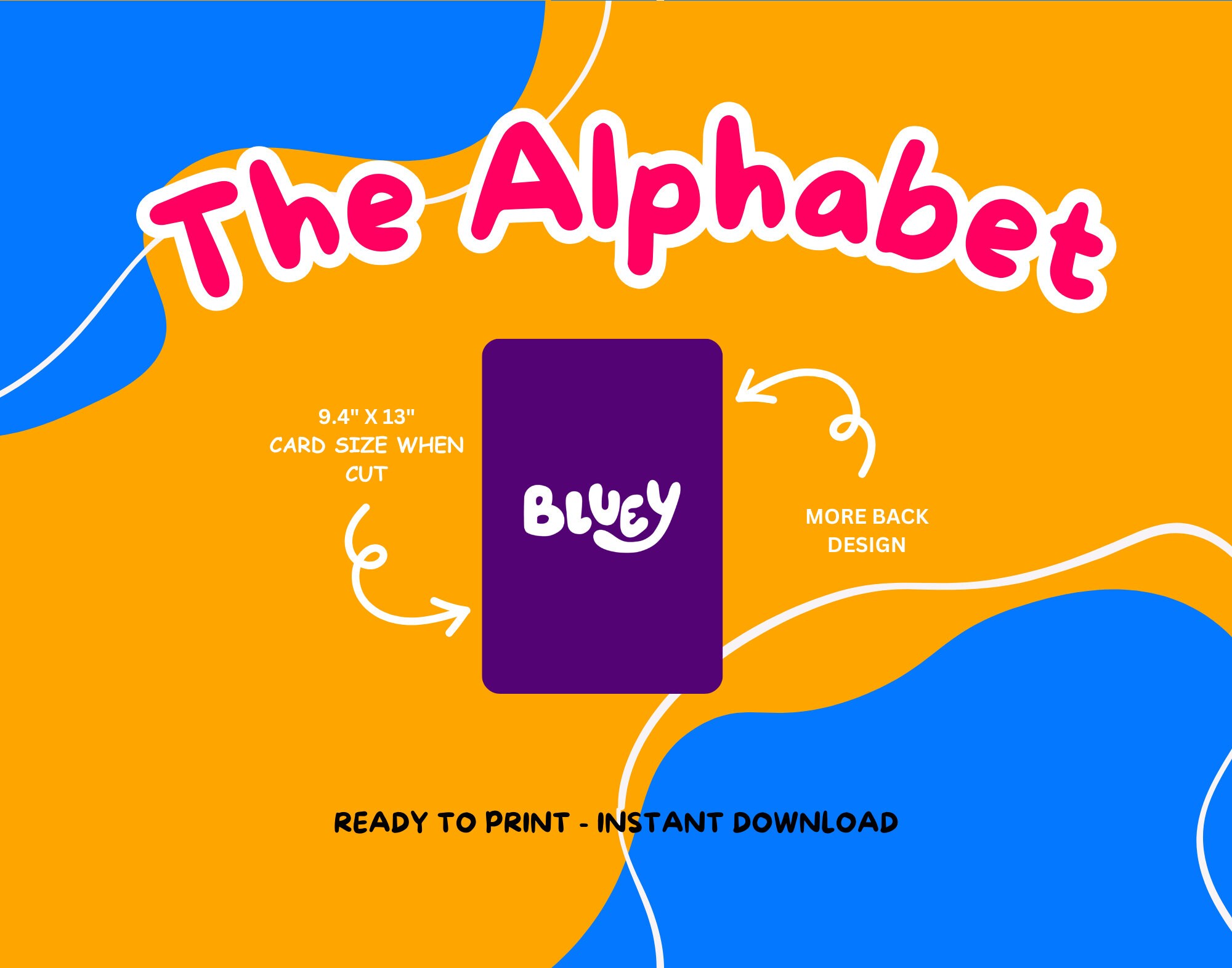 Bluey Alphabet Flashcards, ABC, Bluey, Learning the Alphabet, Alphabet ...