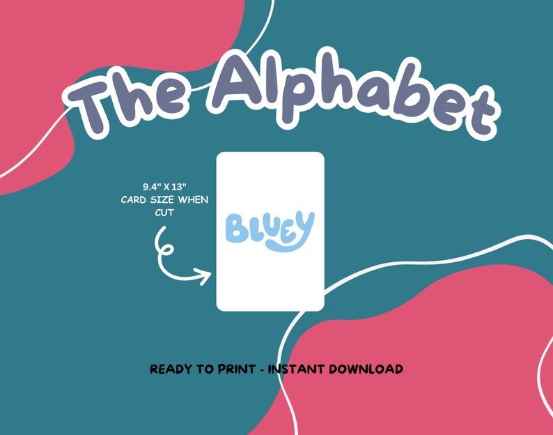 Bluey Alphabet Flashcards, ABC, Bluey, Learning the Alphabet, Alphabet ...