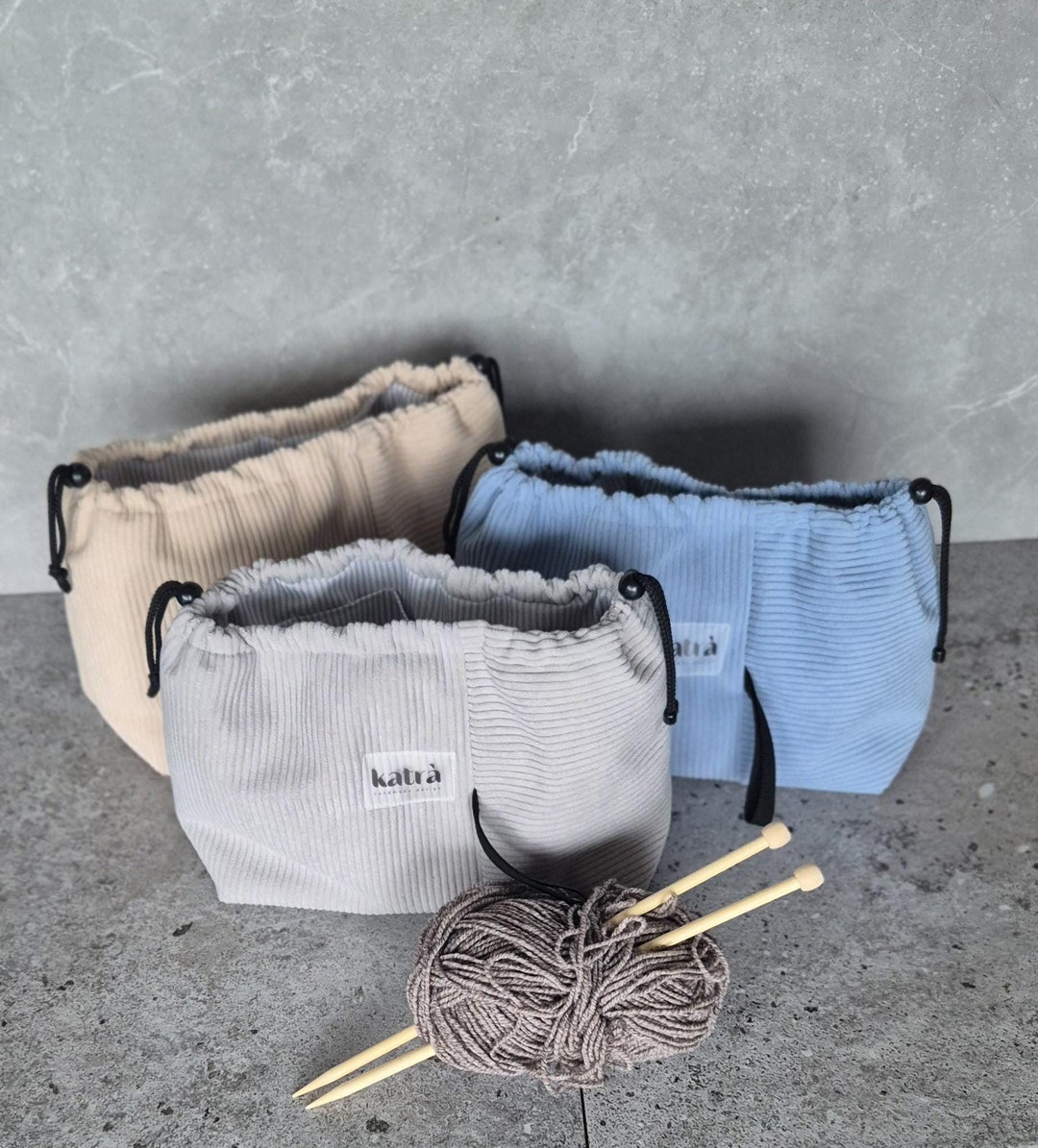Soft and Cozy Knitting Project Bags SUN M Size - Etsy