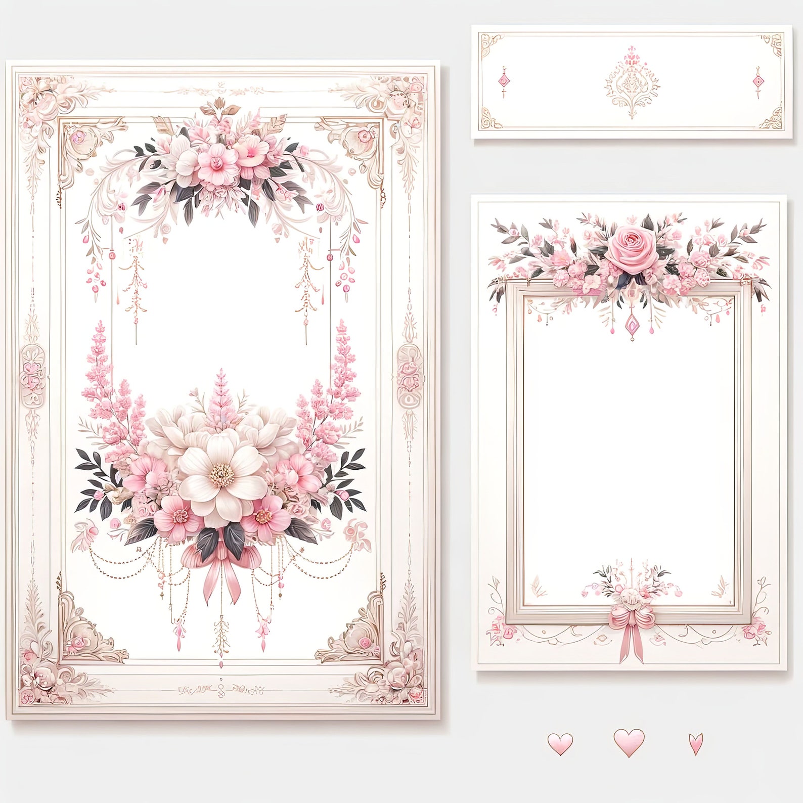 Elegant Floral Frames Collection: Vintage-inspired Botanical Art, JPG ...