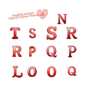 Cherry-themed English Letters Set for Crafts | 52 Red Alphabet Clipart ...