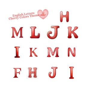 Cherry-themed English Letters Set for Crafts | 52 Red Alphabet Clipart ...