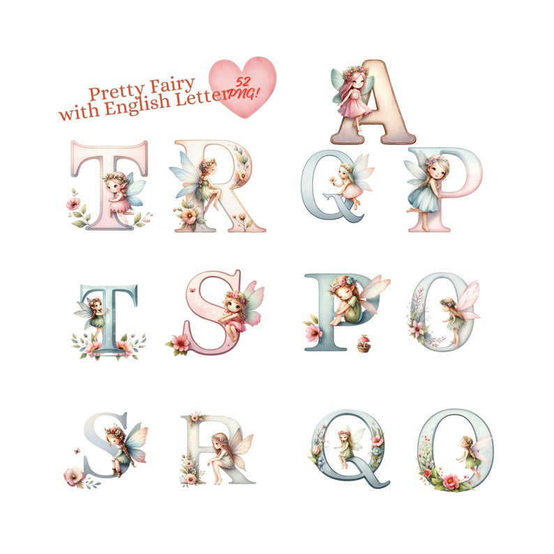 Enchanted Fairy Alphabet Clipart Set, Magical Fairy Letters for ...