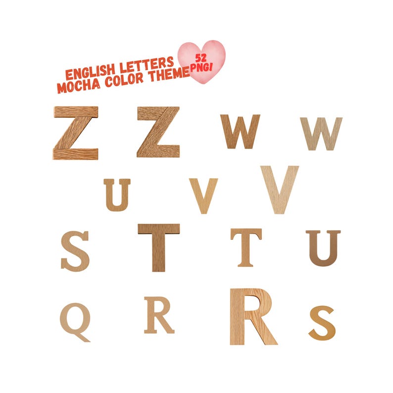 Wood Texture Alphabet PNG: Earth Tone Rustic Font (digital Download) - Etsy