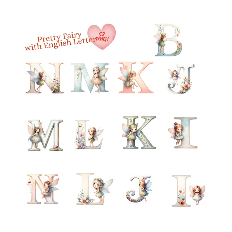 Enchanted Fairy Alphabet Clipart Set, Magical Fairy Letters for ...