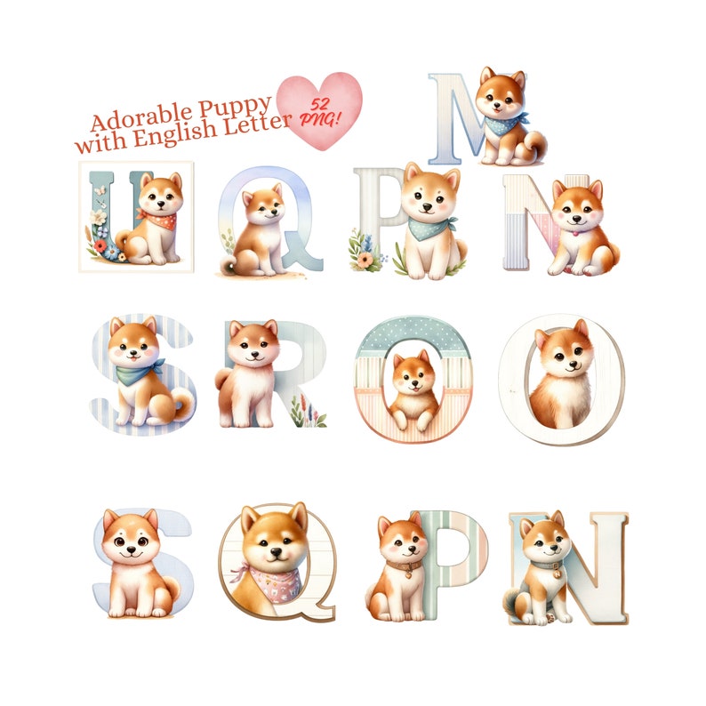 Watercolor Puppy Alphabet Clipart: Dog Letters (digital Download) - Etsy