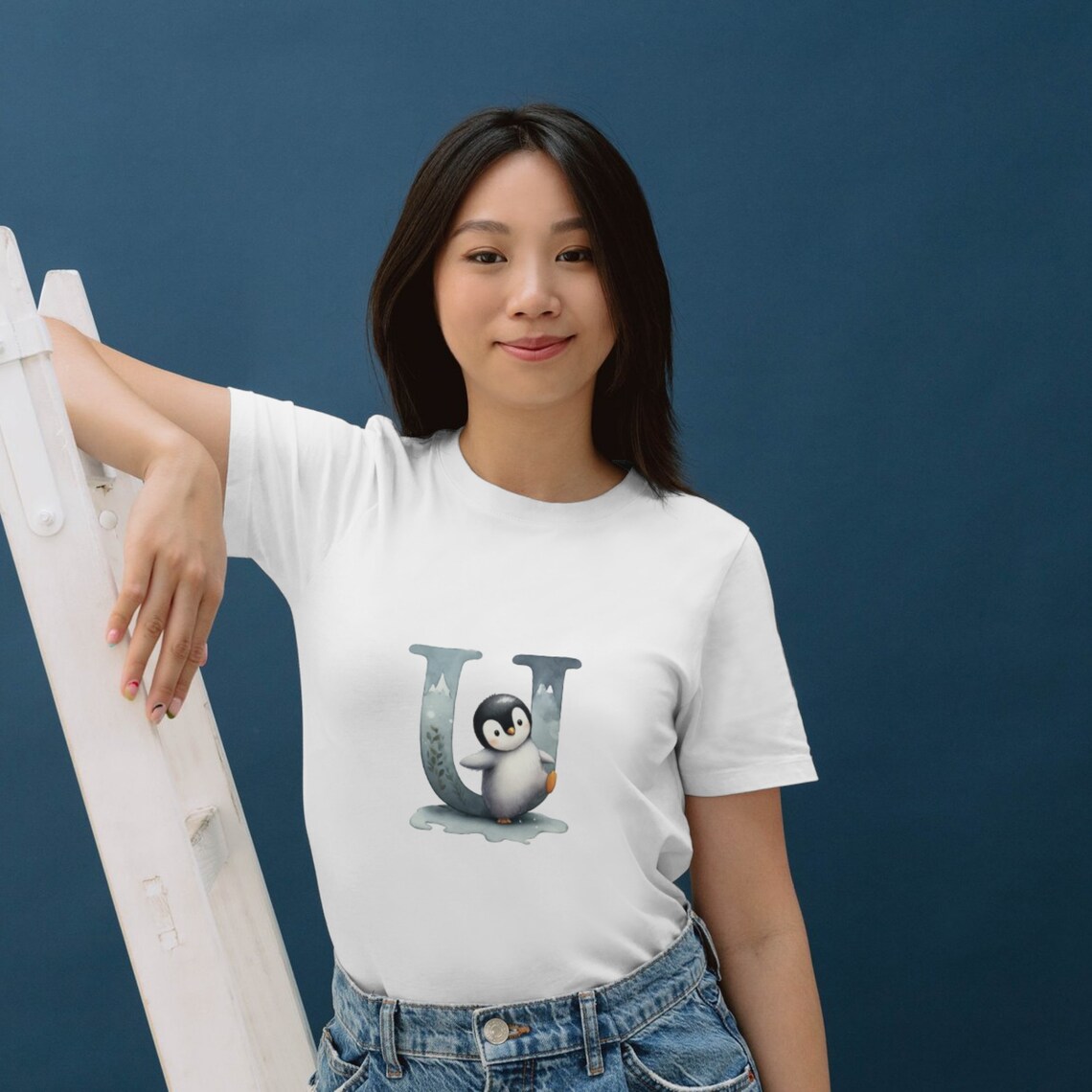 Watercolor Joyful Penguin Alphabet Letters Clipart, Transparent Bg ...