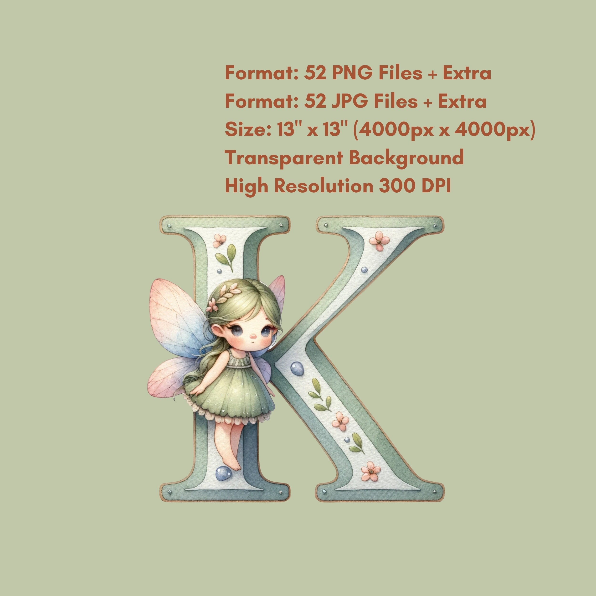 Enchanted Fairy Alphabet Clipart Set, Magical Fairy Letters for ...