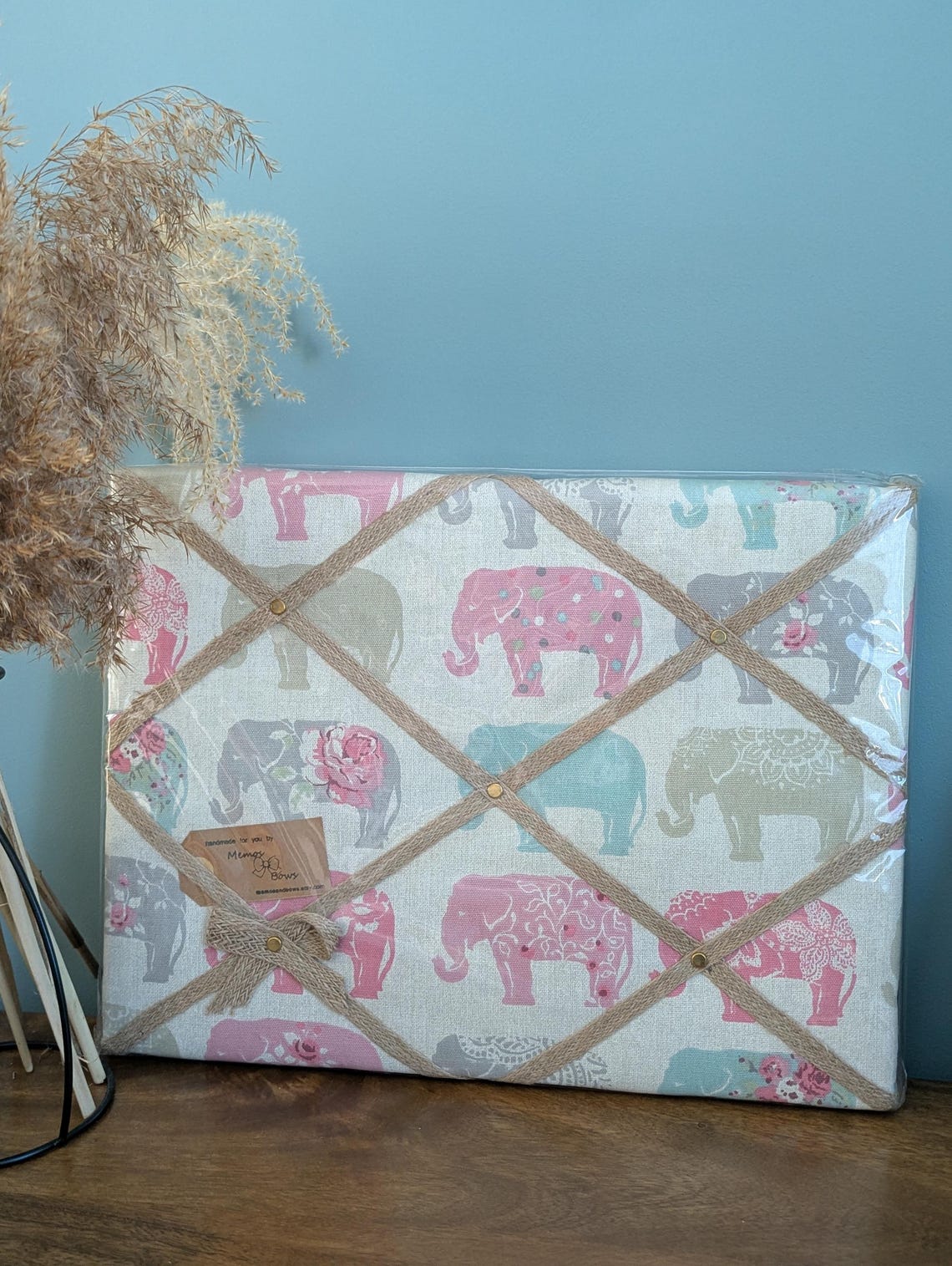 Elephant Memo Board With Jute Ribbon | Handmade Notice Board | Clarke ...