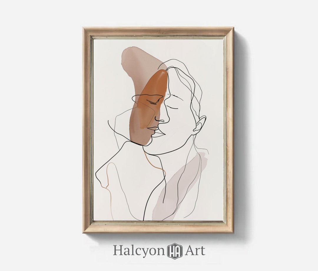 Hug Line Art Print, Romantic Poster, Couple One Line Art, Body Couple ...