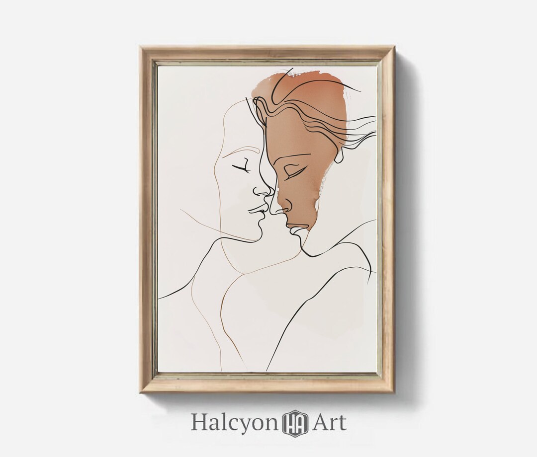 Romantic Poster, Hug Line Art Print, Couple One Line Art, Body Couple ...