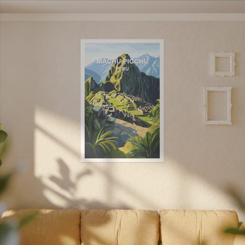 Machu Picchu Poster – Minimalist Peru Wall Art - Digital Travel Print ...