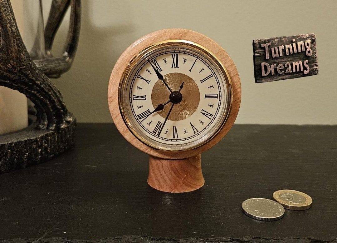 Cypress Wood Clock, White/gold Face - Etsy