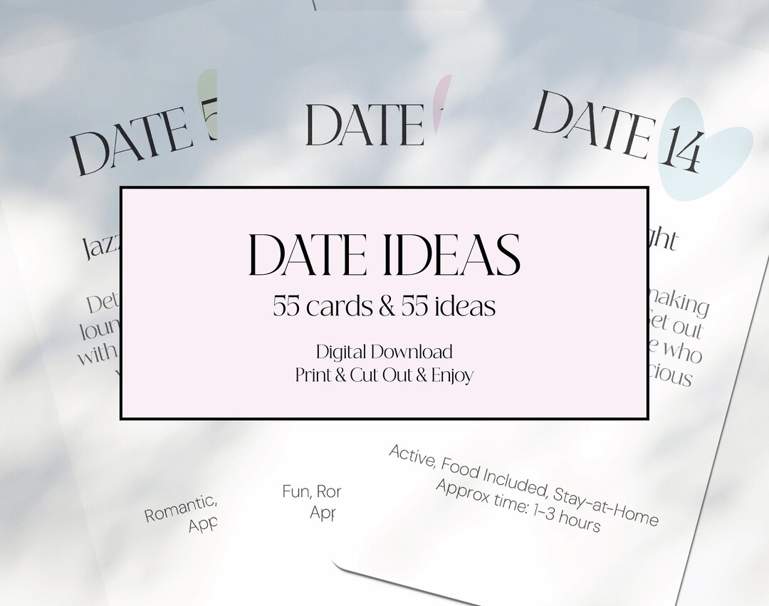 Printable Date Night Cards L Date Night Idea Cards for Couples L Date ...