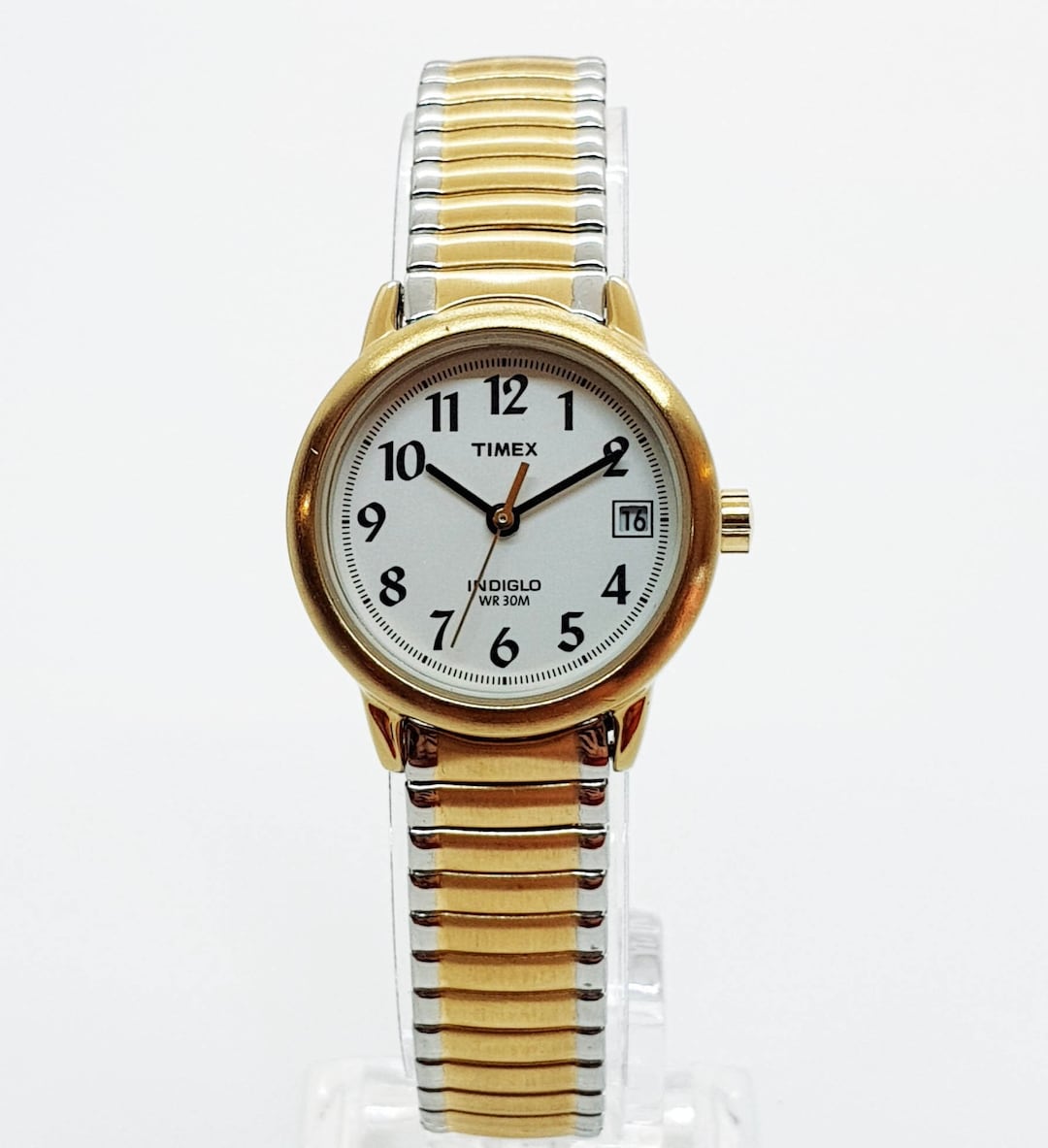 Elegant Two-tone Timex Indiglo Watch for Women, Ladies Timex Indiglo Watch With Date ...