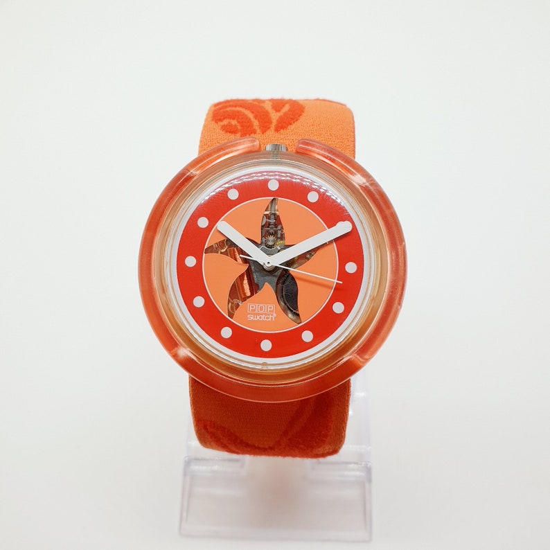 1993 Red Partly Skeletonized Dial Swiss Made Swatch Pop Quartz Watch ...