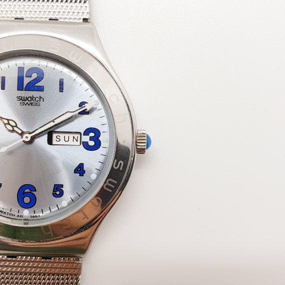 1998 Swiss Made Swatch Irony Stainless Steel Day Date… - Gem