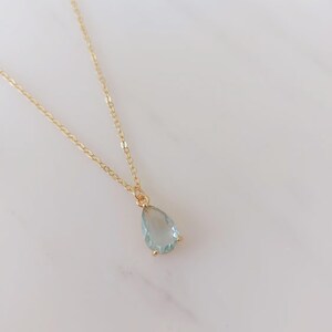 BLUE TOPAZ TEARDROP Necklace Pendant Necklace December Birthstone Blue ...
