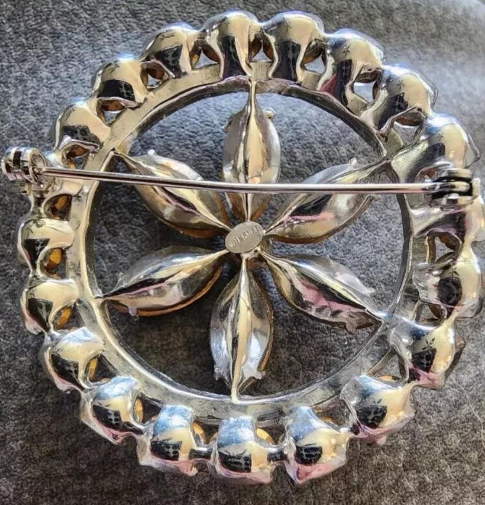 Large Vintage Joseph WEISNER Clear Rhinestone Brooch Estate - Etsy