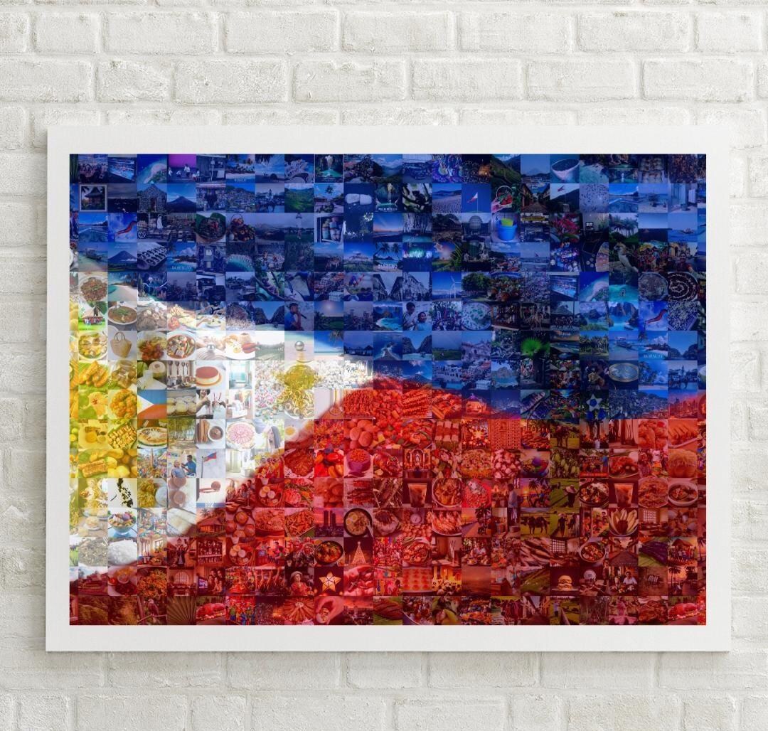 Philippine Flag Photo Mosaic Wall Art - A Must-have for Filipinos ...