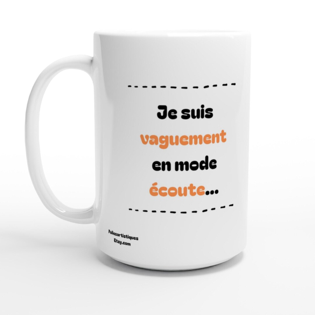 450ml White Ceramic Mug - Listening | Personalized Artistic Mug ...
