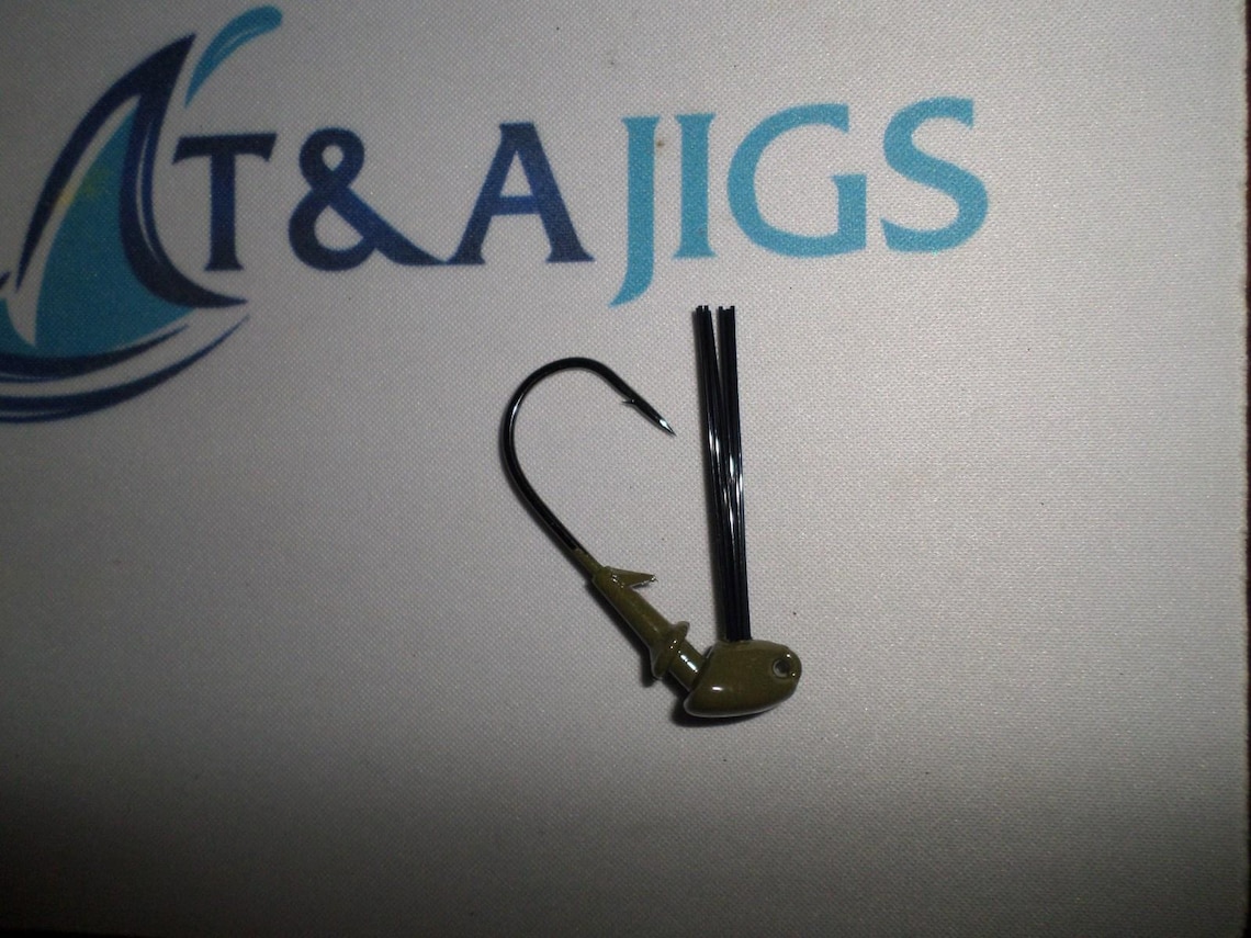 10 Weedless 3/4oz Flipping Barbed Jig Heads Jigs *color Choice* Blk ...