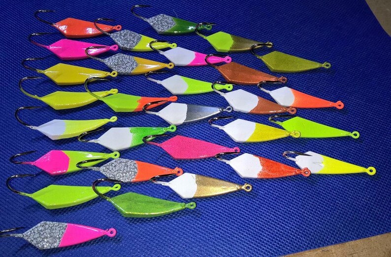 Pompano Jigs 10 Pack Wacky 9/16oz Pompano Goofy Bluefish Mackerel Ice ...