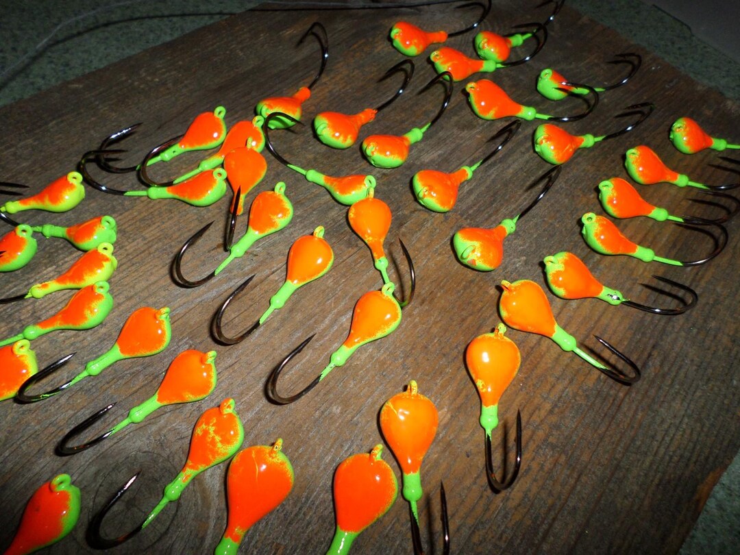 10 Sparkie Blackfish Jigs Heads Tautog Tog Green W/orange Sprinkle T&A ...