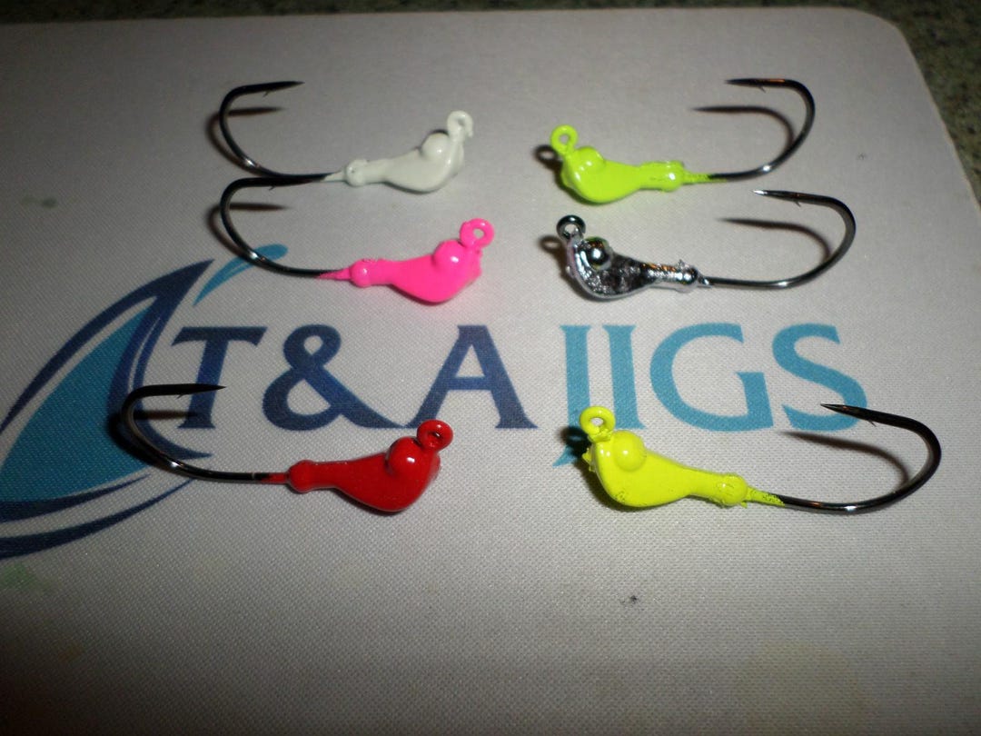 25 Jig Heads Black Nickel Hook T and A Jigs Weight & Color Choice Great ...