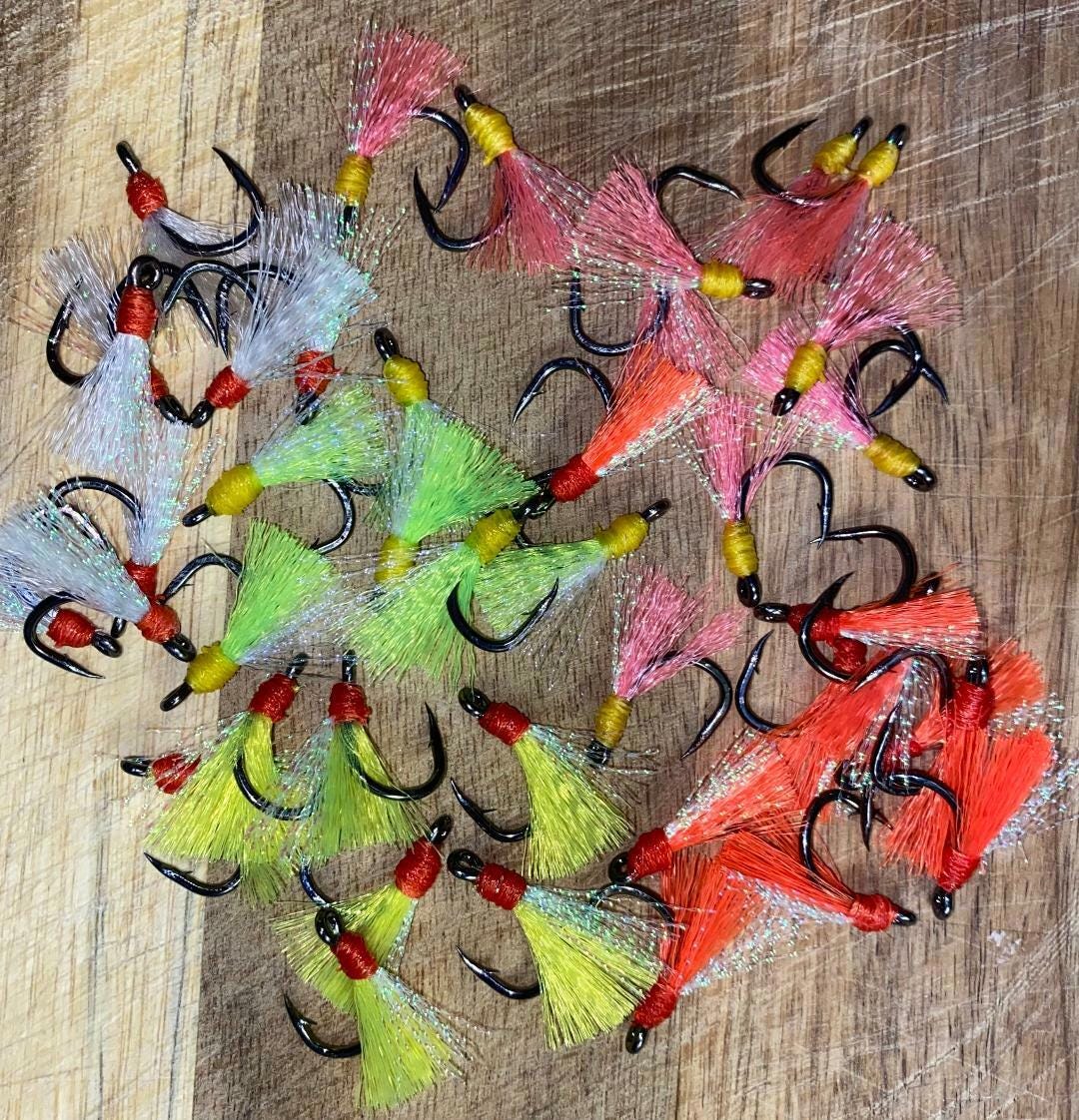 10 Pompano Jig Teasers T&A Jigs 10 Pack Color Choice Fly Teaser 2 Hook ...