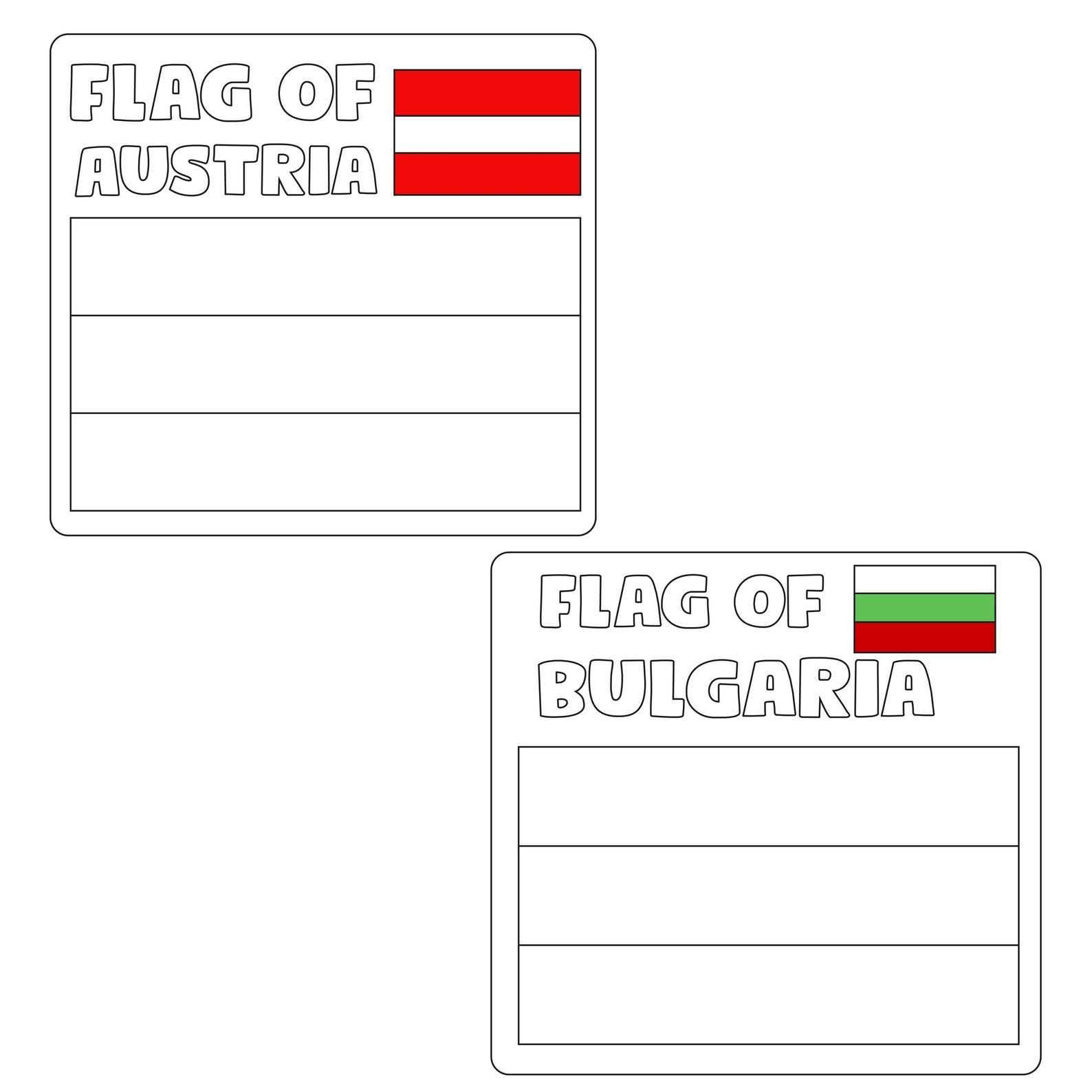 Flags of the Europe Countries With Names Coloring Page - Etsy