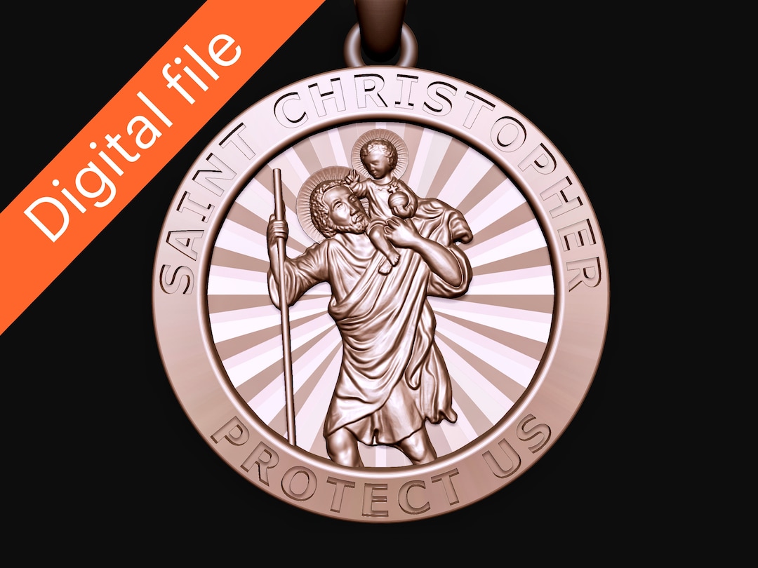 Saint Christopher Medallion 3D Print Model - Etsy