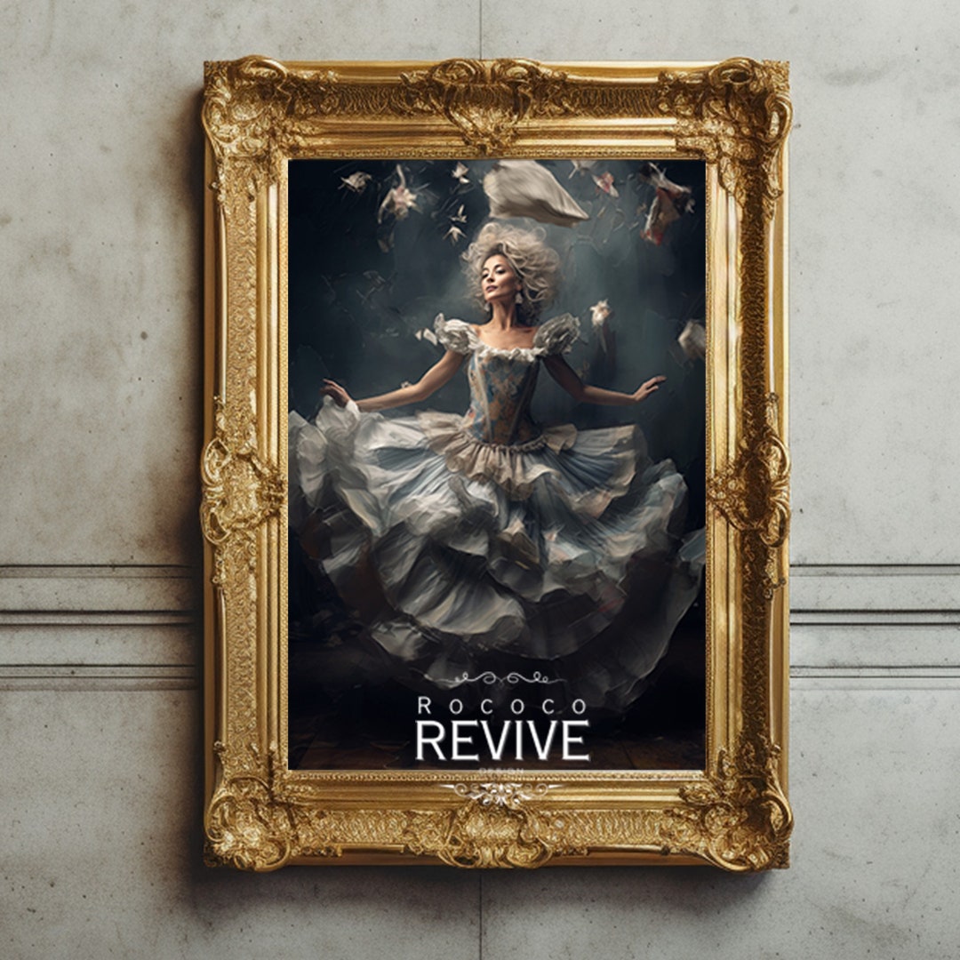 Rococo Inspired Wall Art, Printable Digital Painting, Fantasy Home ...